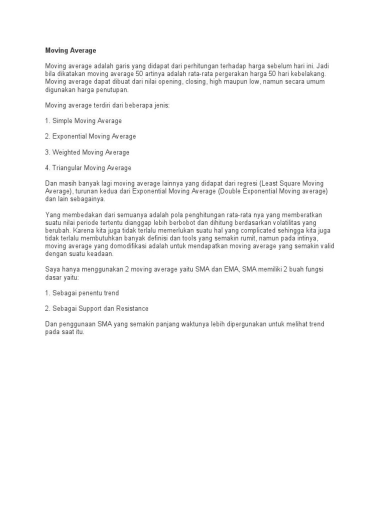 Panduan Moving Average untuk Tren | PDF