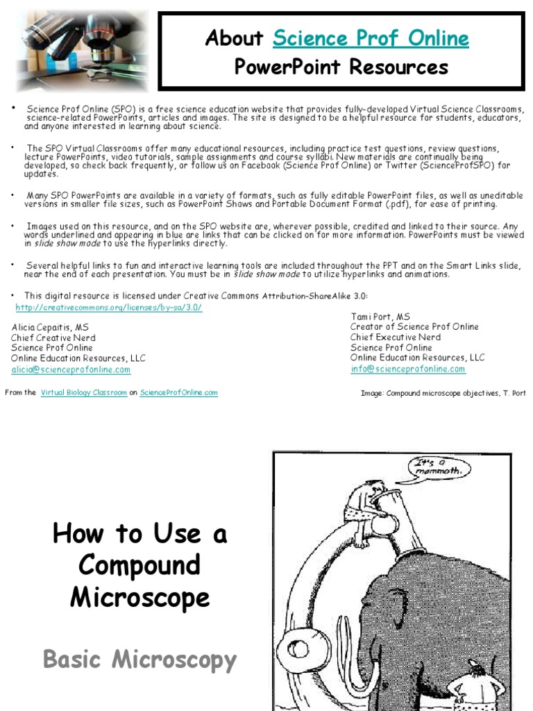How To Use Microscope Biology PowerPoint | PDF | Microscope | Microsoft ...