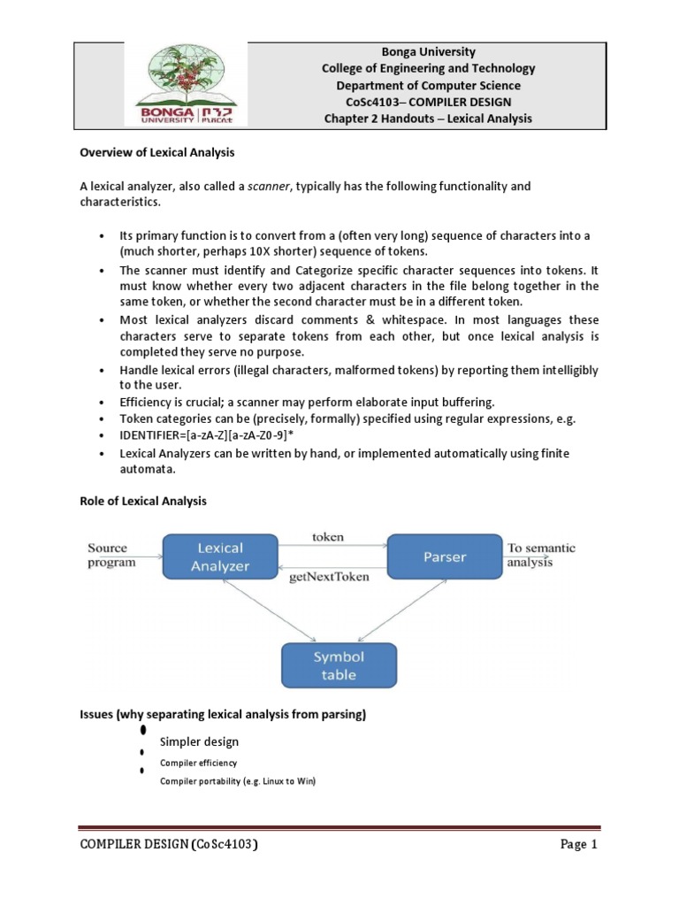 Chapter Two LexicalAnalysis | PDF | Regular Expression | Computer Programming