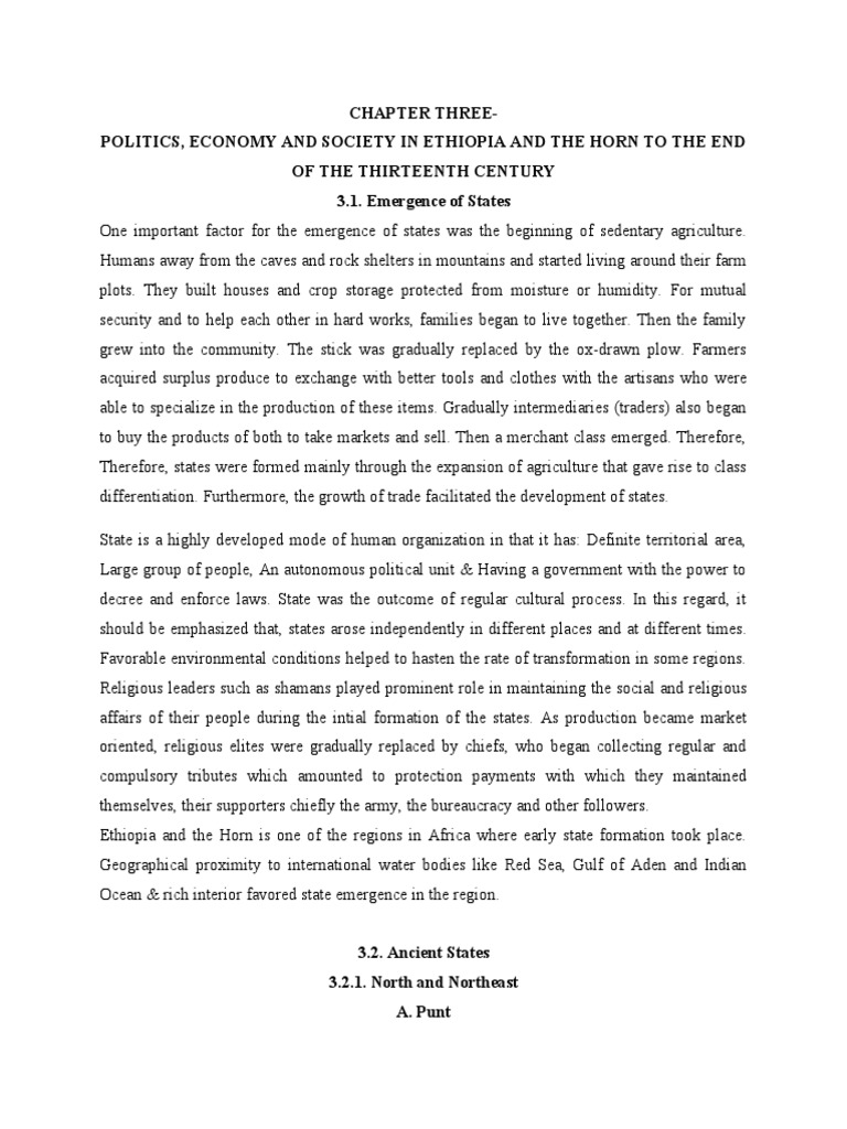 The Emergence and Development of Early States in Ethiopia and the Horn ...