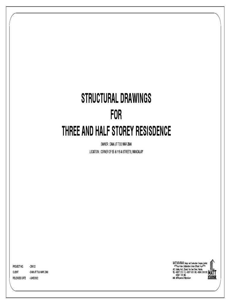 R.C Sample Drawing | PDF | Concrete | Deep Foundation