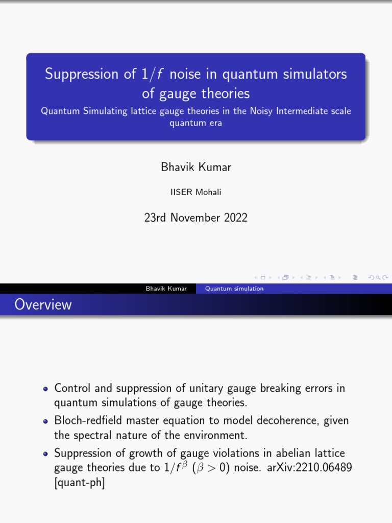 Talk Quantum Simulation | PDF | Gauge Theory | Physical Sciences