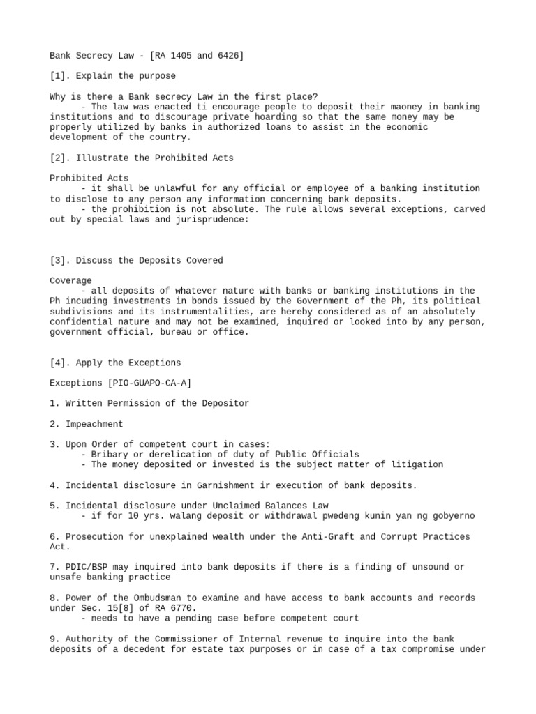 Bank Secrecy Law | PDF | Banks | Money Laundering