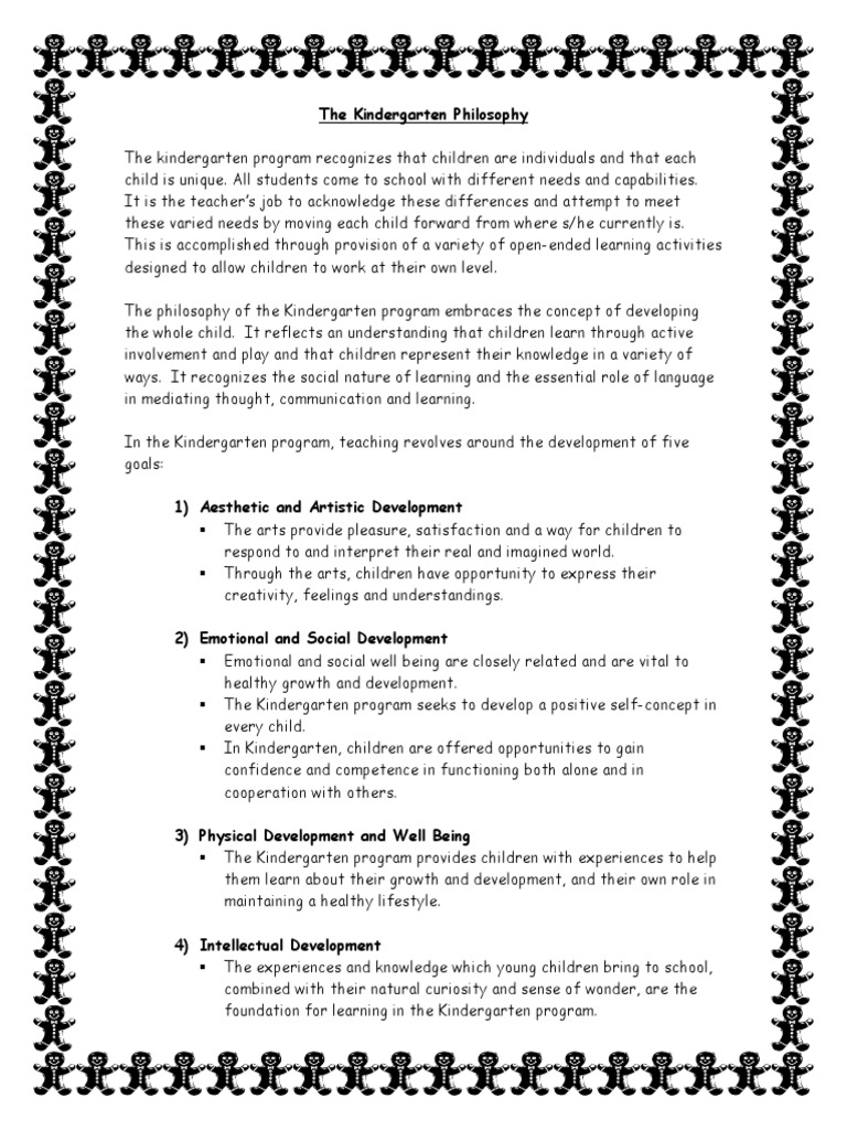 P 4 The Kindergarten Philosophy Revised For Kitchener Pdf Learning