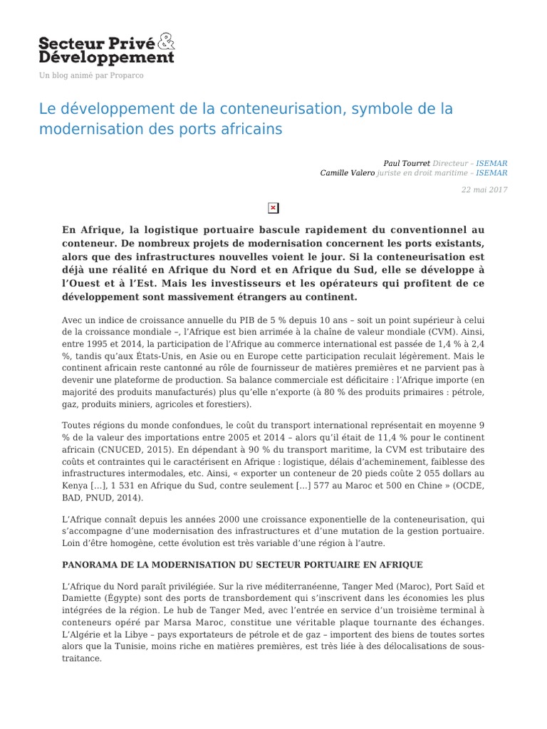 Le Developpement de La Conteneurisation Symbole de La Modernisation Des ... Le Developpement de La Conteneurisation Symbole de La Modernisation Des ...
