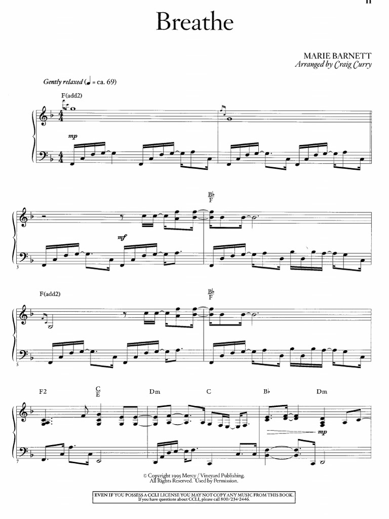 Breathe-F-Arr. Craig Curry-1995 | PDF
