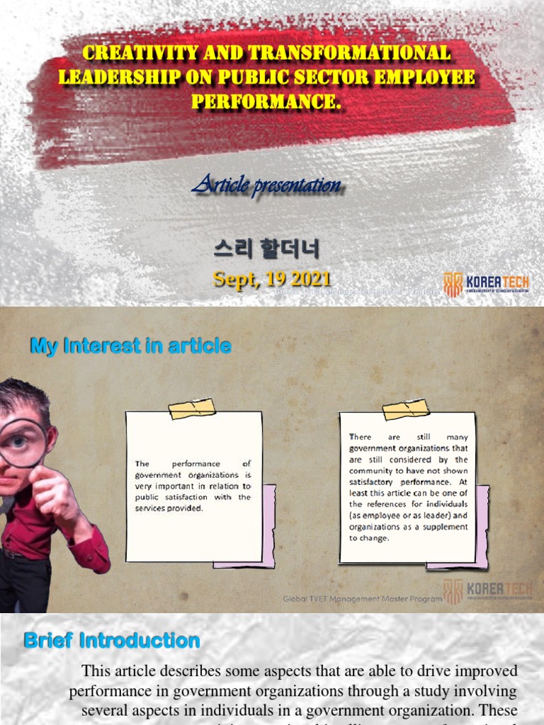 Transformational Leadership Article Presentation (PPT) - HardonoSri ...