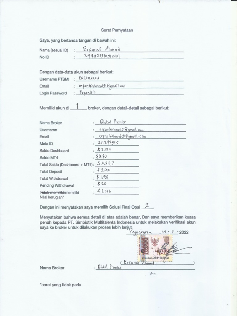 Scan Surat Pernyataan Solusi Final | PDF