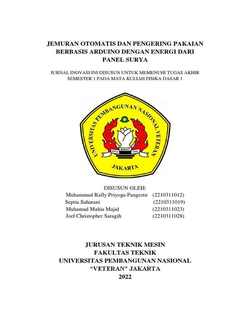 Jemuran Otomatis Dan Pengering Pakaian Berbasis Arduino Dengan Energi ...