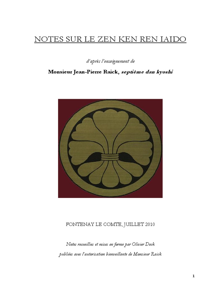 Notes sur le Zen Ken Ren Iaido | PDF | Tao | Gendai budō