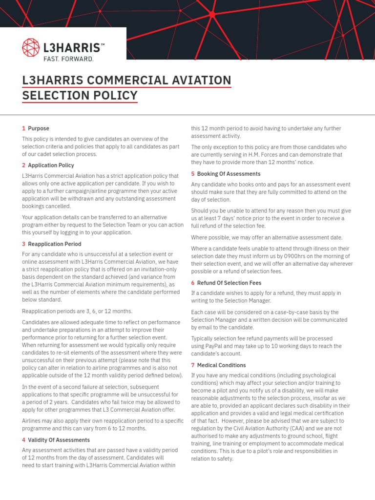 L3harris Commercial Aviation Selection Policy 102021 Pdf Privacy