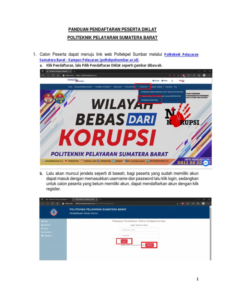 Panduan Pendaftaran Peserta Diklat | PDF