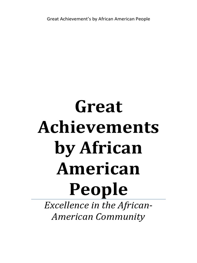 Great Achievements by African American People | PDF