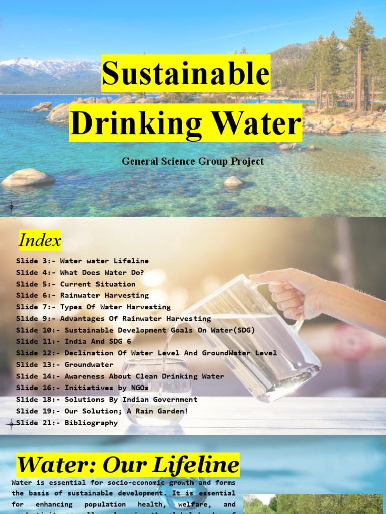 Sustainable Drinking Water | Download Free PDF | Drinking Water | Water Scarcity