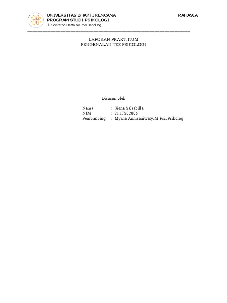 Format Laporan PTP Siena | PDF