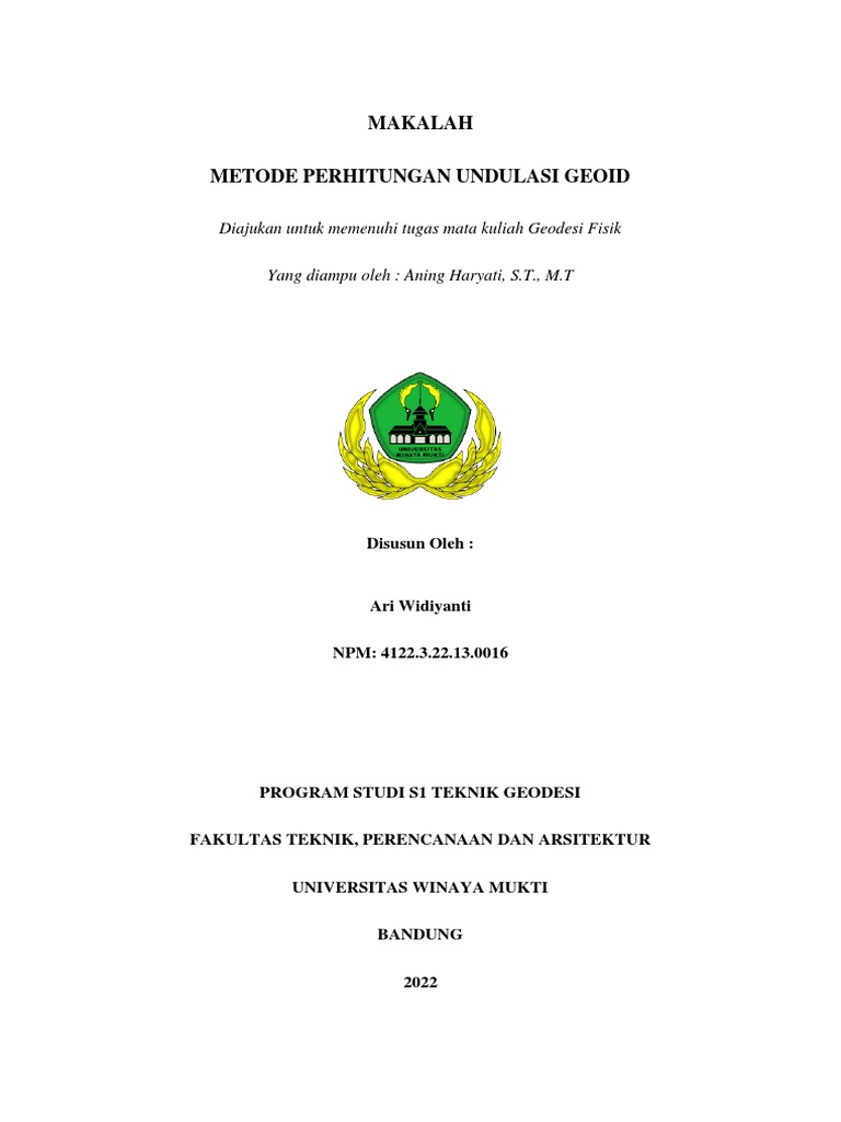 Metode Undulasi Geoid | PDF