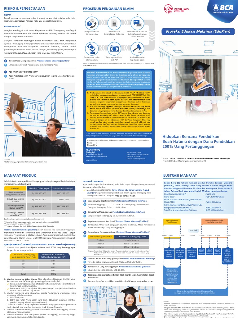 Prosedur Klaim EduPlan AIA BCA | PDF