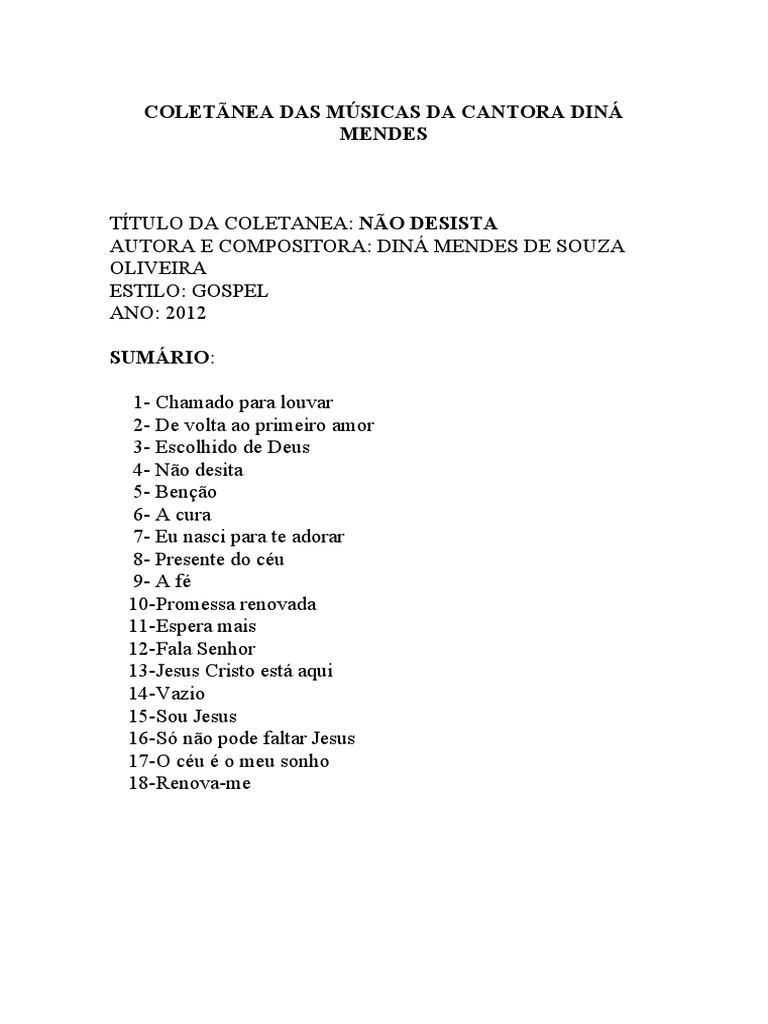 Hinos de Dina 2 | PDF | Jesus | Amor