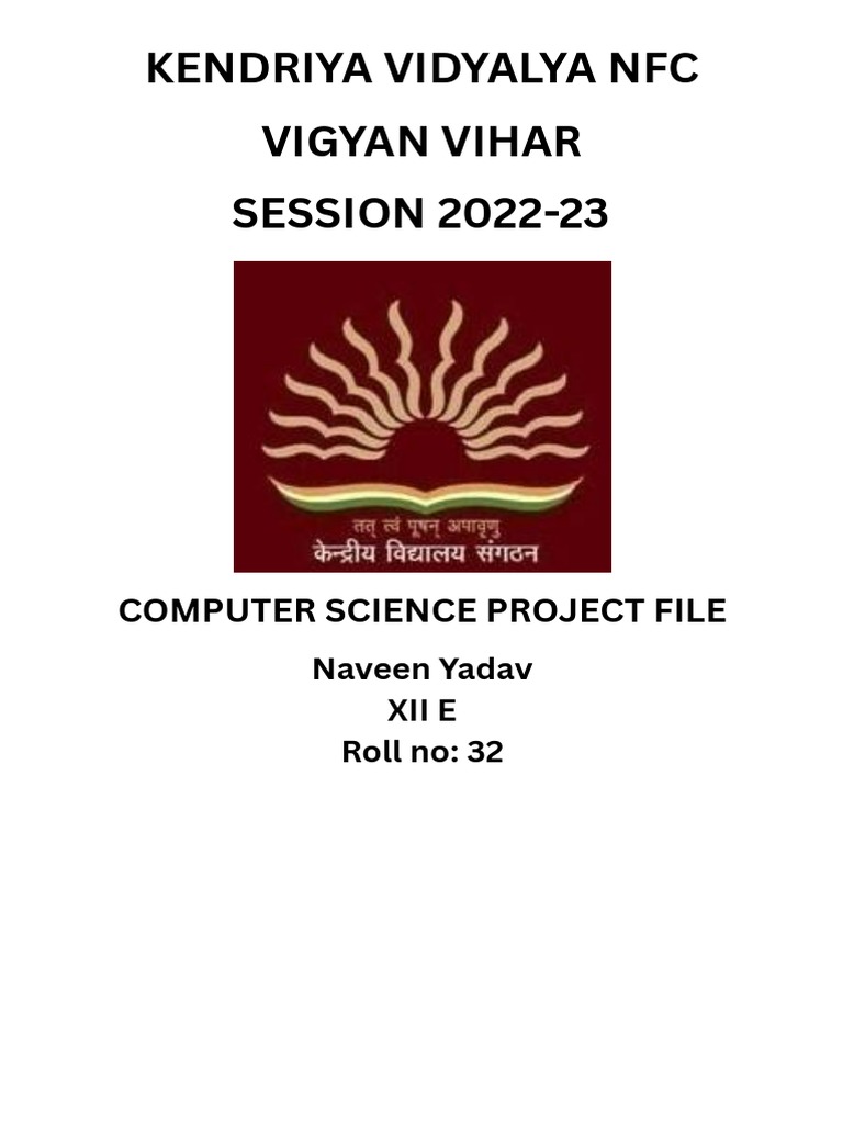 Computer Project | Download Free PDF | Train | Software Engineering