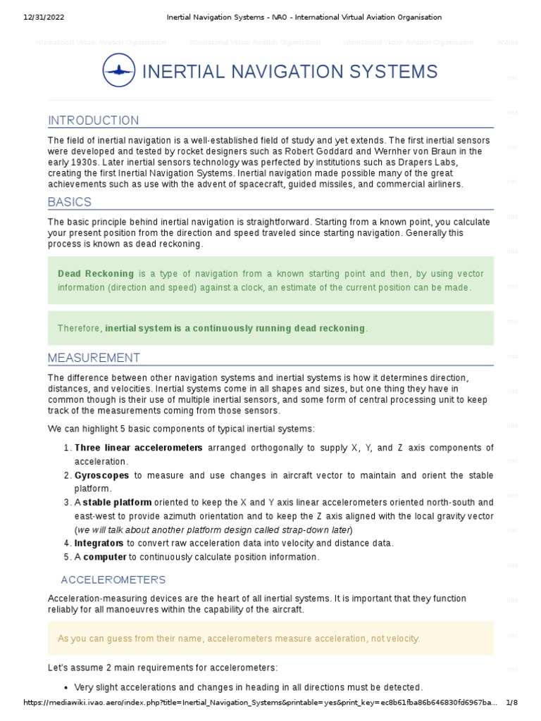 Inertial Navigation Systems | Download Free PDF | Gyroscope | Inertial ...