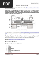 Lathe Machine and Its Operations | PDF | Woodworking | Metalworking