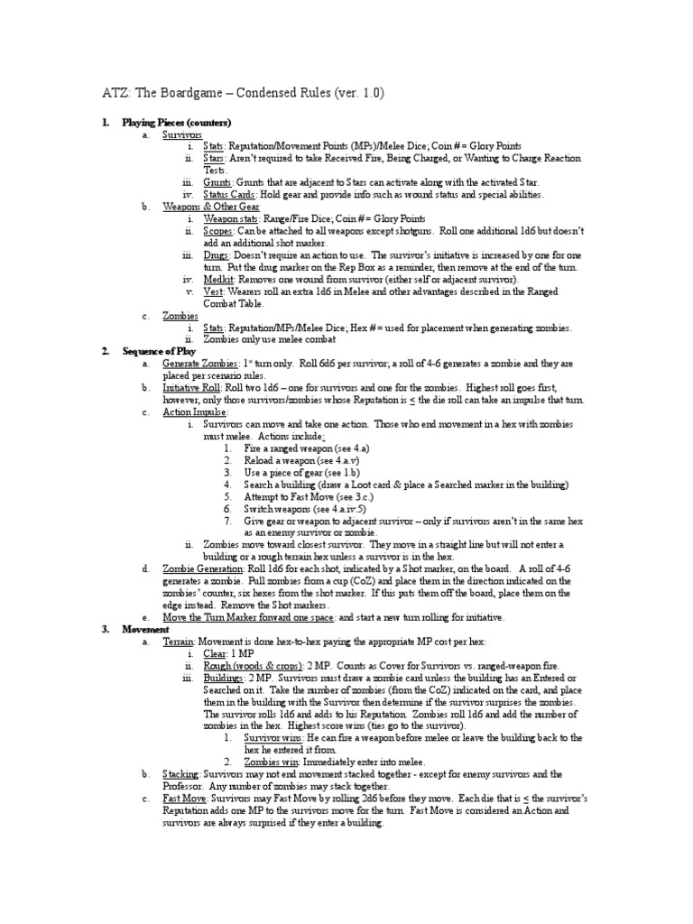 ATZ Rules | PDF | Projectile Weapons | Ballistics