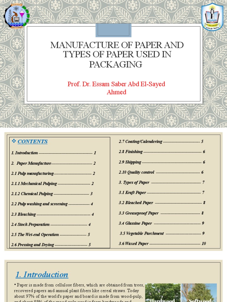 Paper Manufacturing and Packaging Types | PDF | Pulp (Paper) | Paper