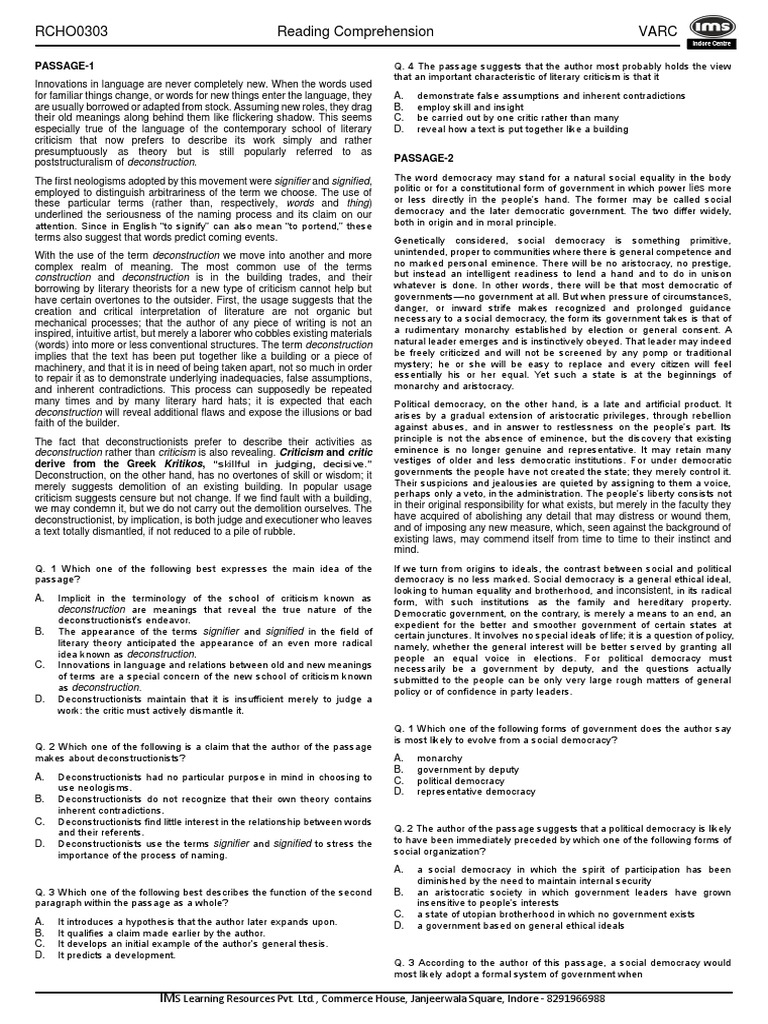 RC - 3 | PDF | Life | Deconstruction