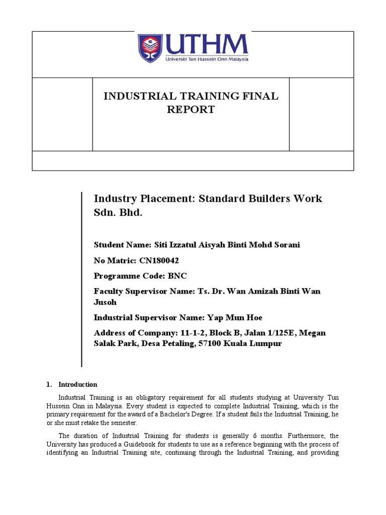 Siti Izzatul Aisyah Binti Mohd Sorani - Report | PDF | Engineering ...