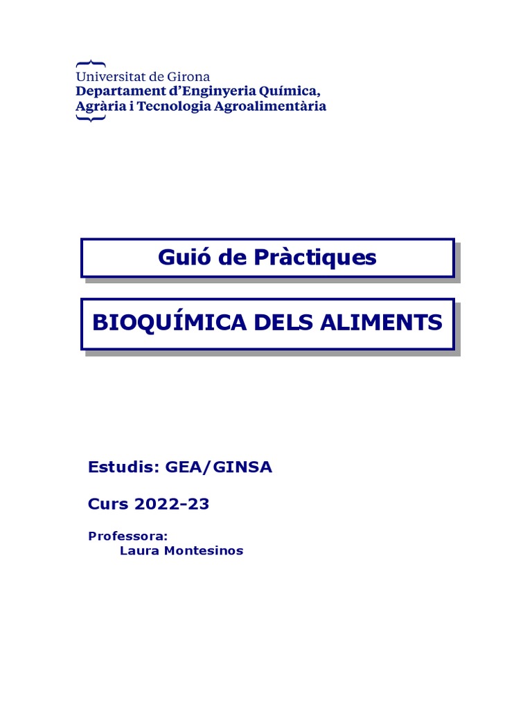 Guió Pràctiques BQ GEA-GINSA 2022-23 | PDF