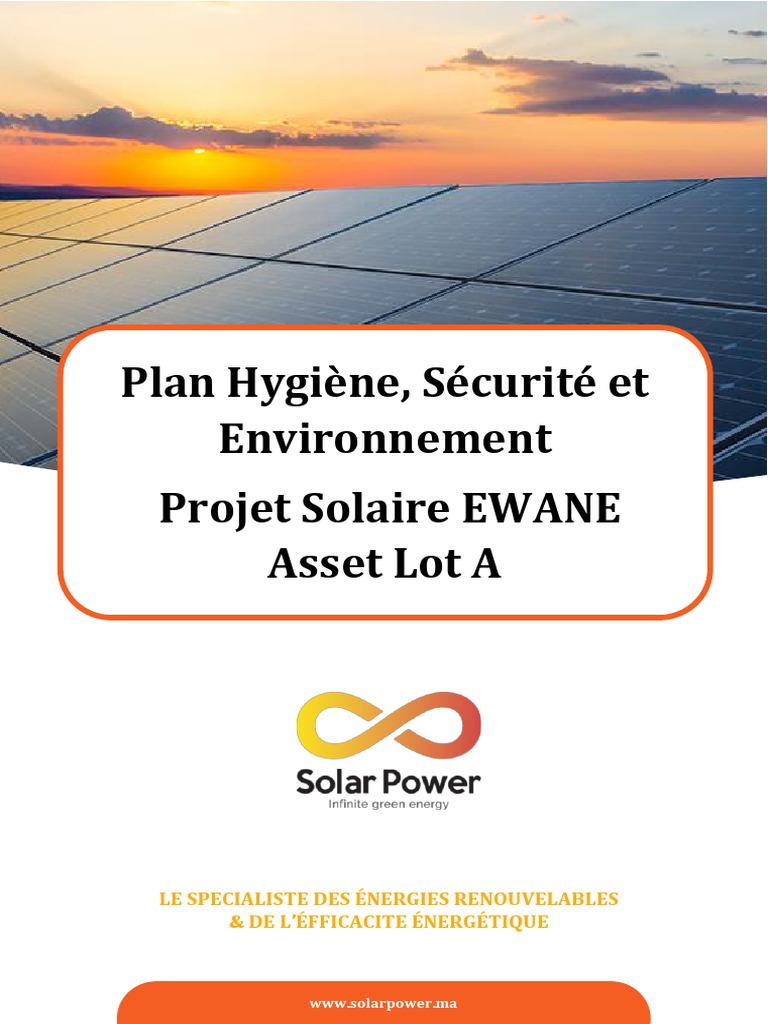 Plan HSE pour le Projet Solaire EWANE | PDF | Gestion des déchets ...
