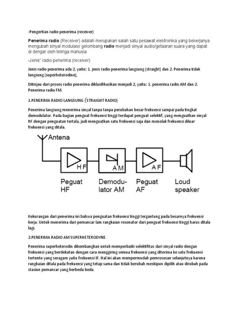 Pengertian Radio Penerima | PDF | Teknologi & Rekayasa