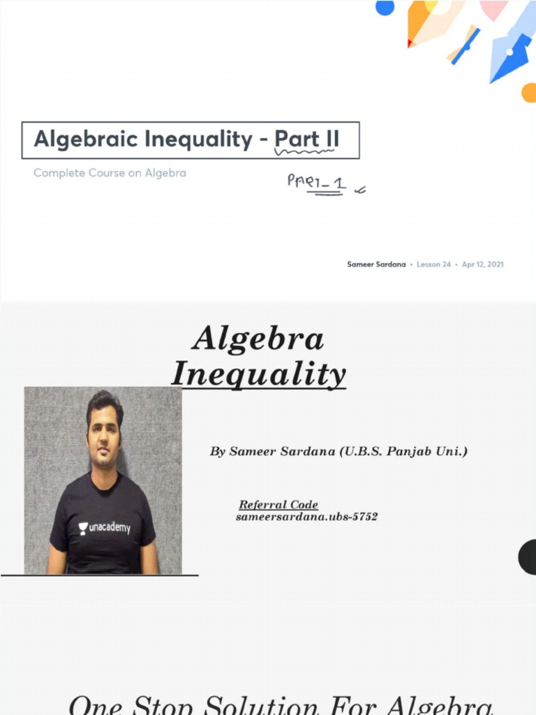 Algebraic Inequality Part II With Anno | PDF