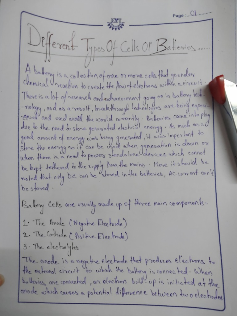 TypesOfBatteries Diya Choudhary | PDF