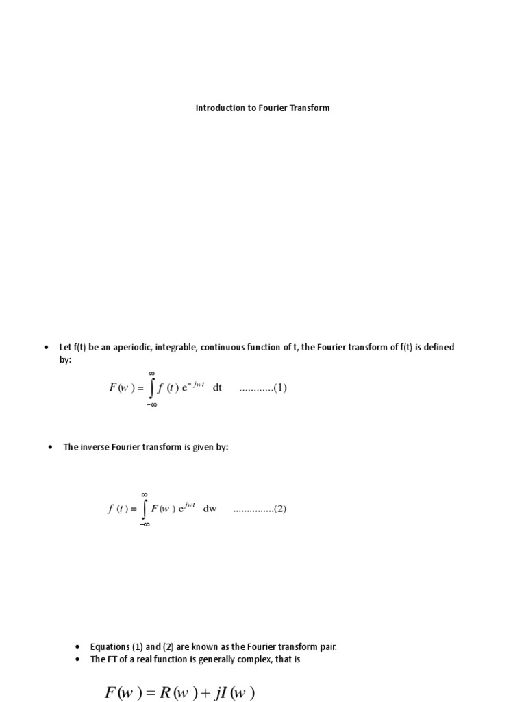 9-Introduction To Fourier Transform | PDF | Discrete Fourier Transform | Fourier Transform