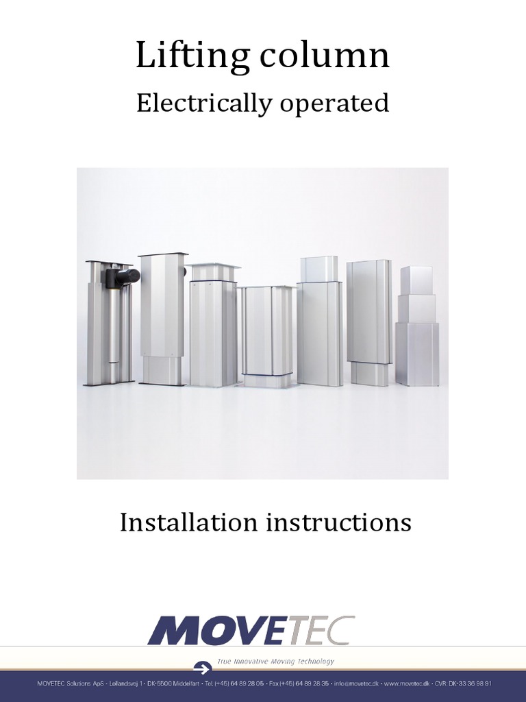 Lifting Column Installation Instructions | PDF | Elevator | Electric Motor