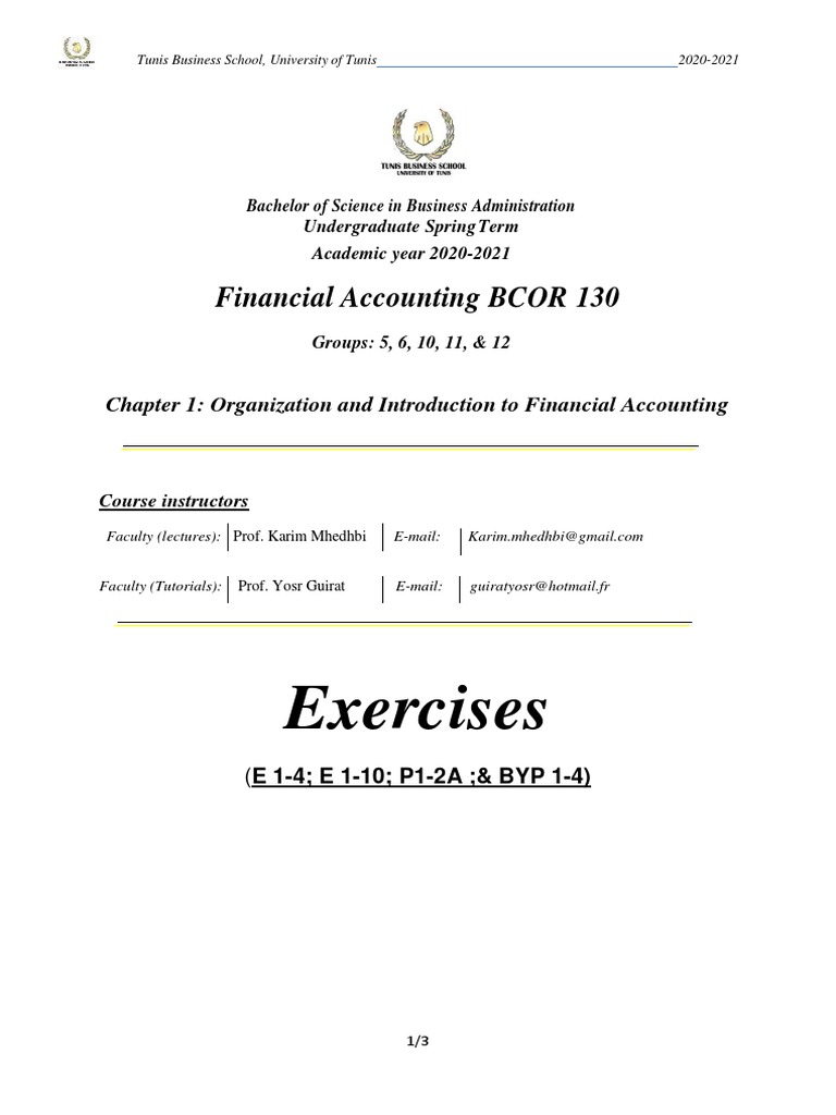 Chap 1 Exercises | PDF | Dividend | Expense