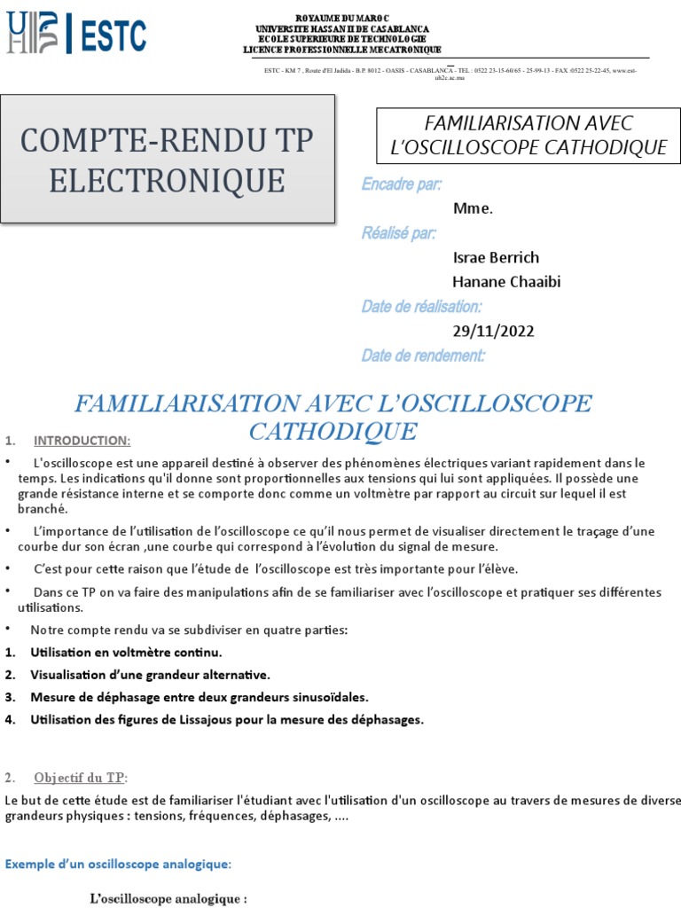 Compte Rendu Electronique 1 | PDF | Électronique | Électromagnétisme