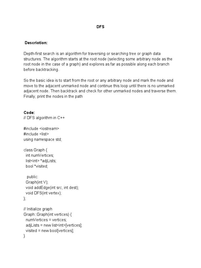 Dfs Pdf Computer Programming Computer Science