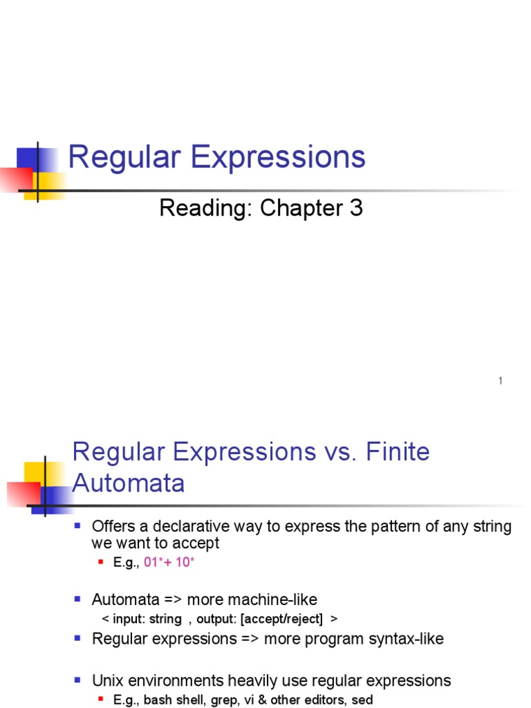 Ch 3 Regularexpressions Download Free Pdf Regular Expression Formalism Deductive 