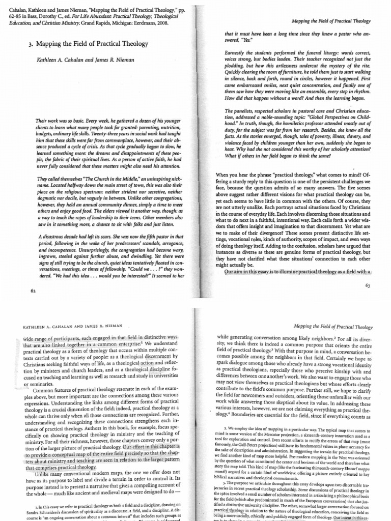 Cahalan, Kathleen A. and James R. Nieman, Mapping The Field of ...