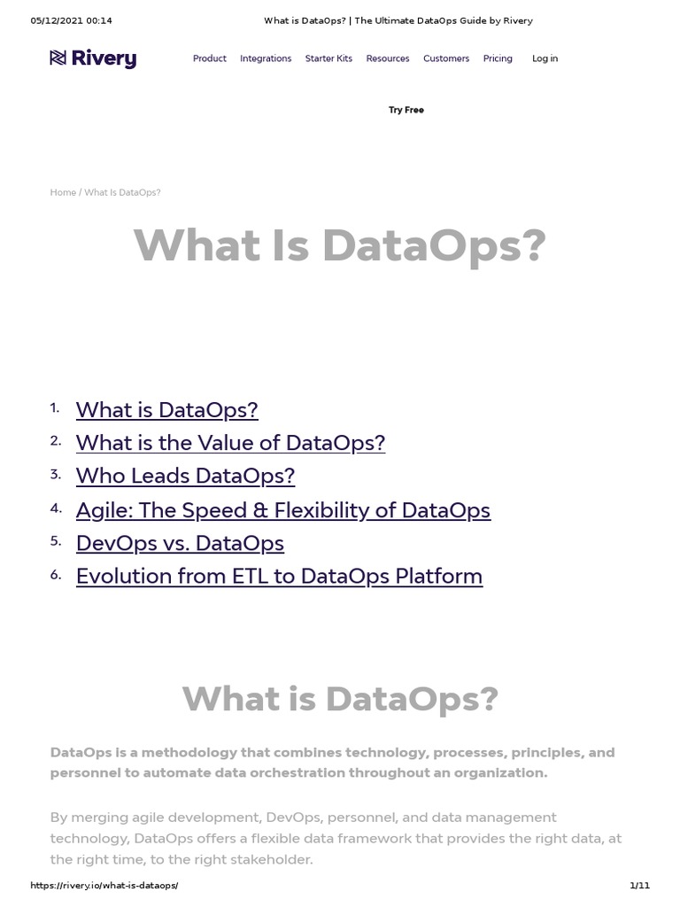 What Is DataOps - The Ultimate DataOps Guide by Rivery | PDF | Agile Software Development ...