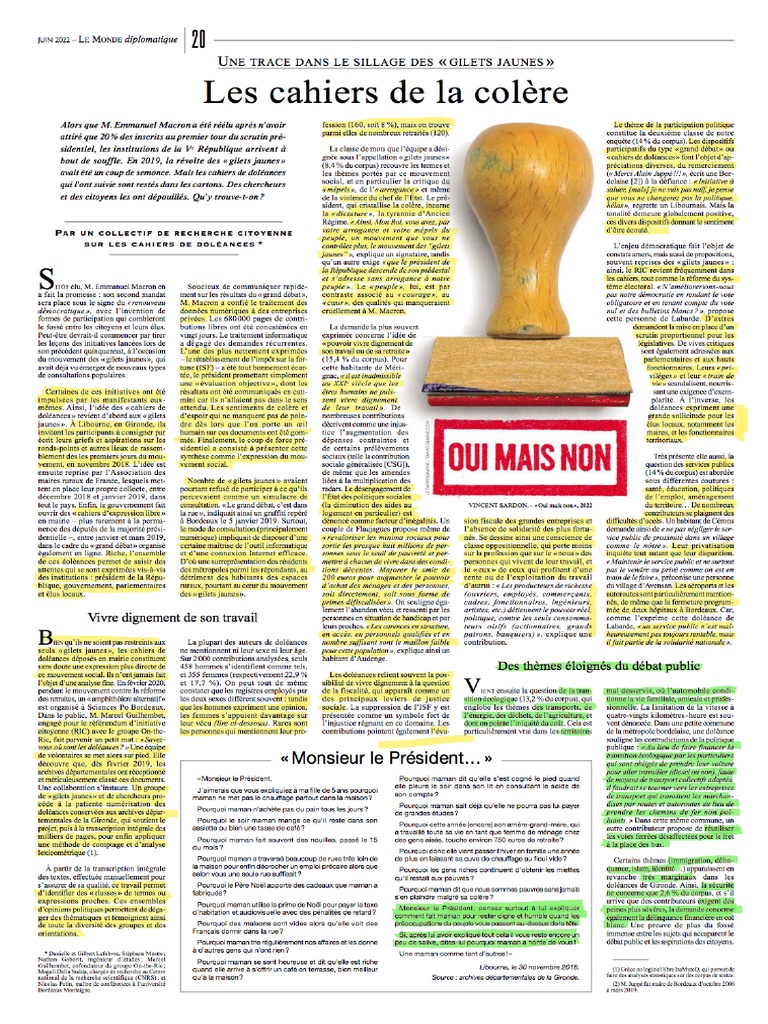 Della-Sudda LE MONDE DIPLOMATIQUE Les Cahiers de La Colere | PDF