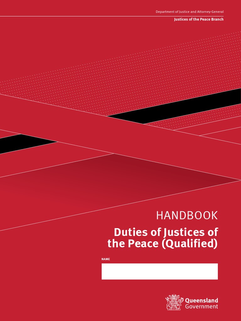 The Duties of Justices of The Peace Qualified Handbook | PDF | Justice ...