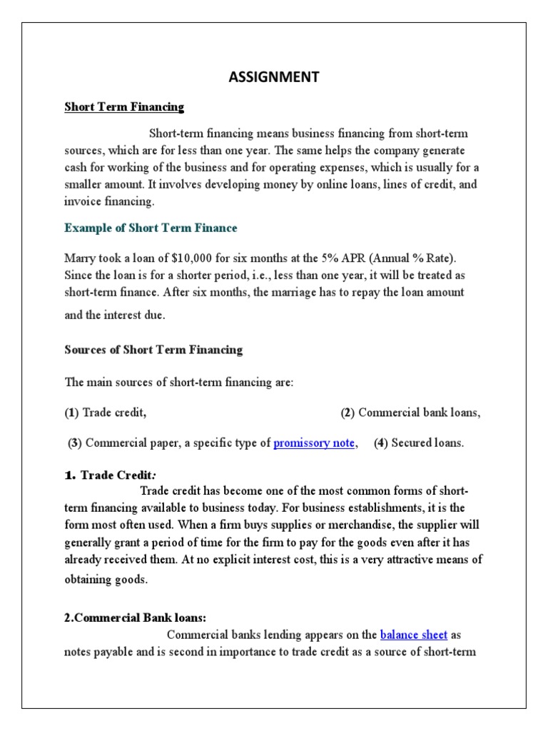 Assignment | PDF | Loans | Finance & Money Management