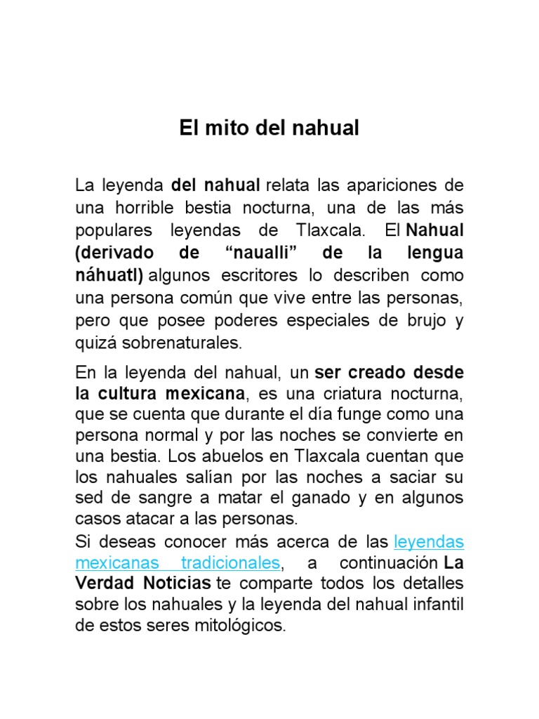 El Mito Del Nahual 1 | PDF | México | Brujería