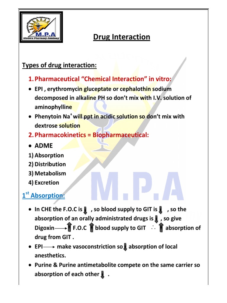 7 Drug Interaction | PDF | Pharmaceutical Sciences | Products Of ...