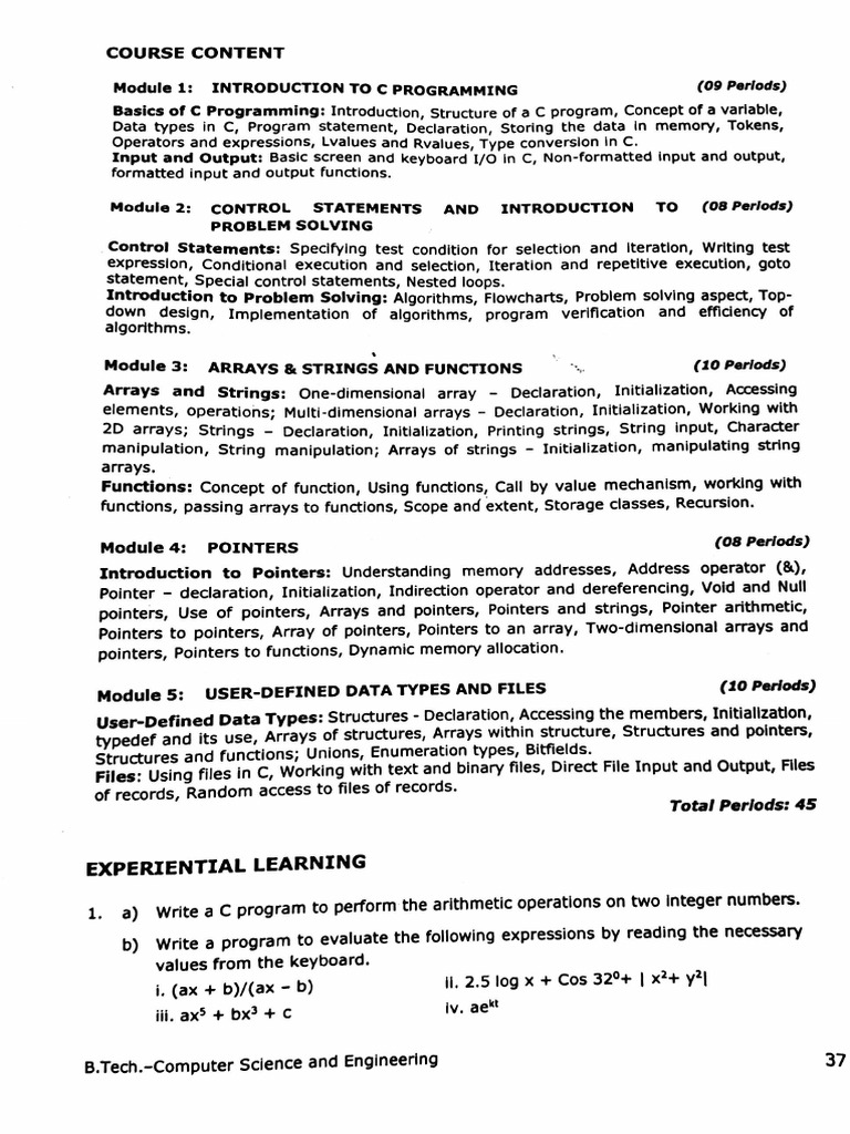 C Pps Syllabus 07 Oct 2022 11 24 43 Pdf