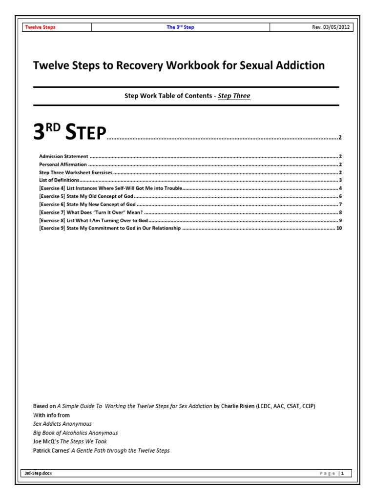 3rd Step Pdf Twelve Step Program Sexual Addiction