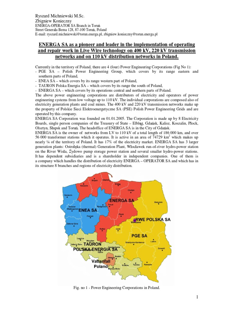 2.1 ENERGA SA As A Pioneer and Unrivalled Leader in Poland of The ...